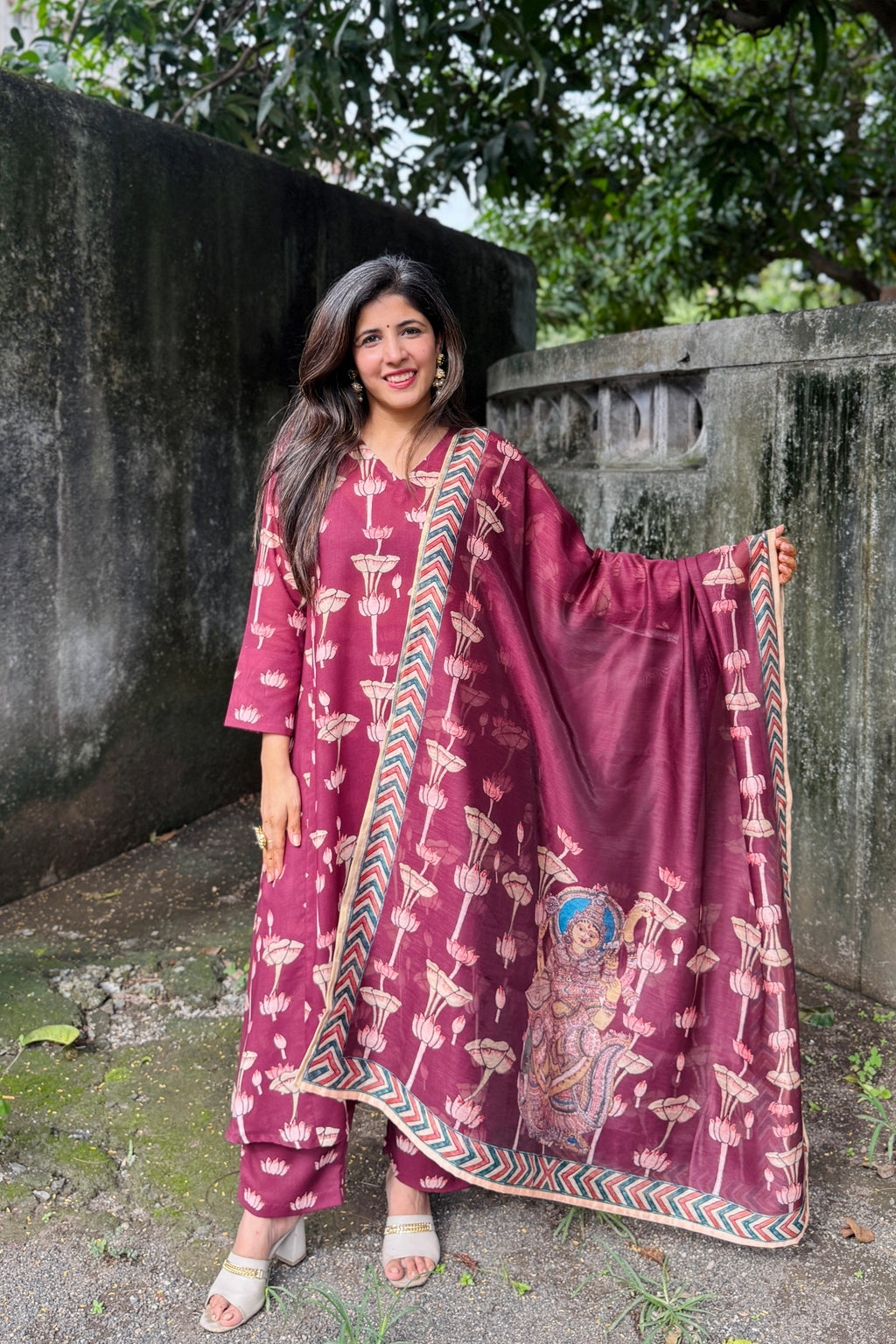 Zesty Lotus Maroon Suit Set – Ekana Label